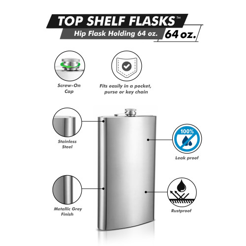 64oz Giant Jumbo Liquor Flask - PhotoStuff